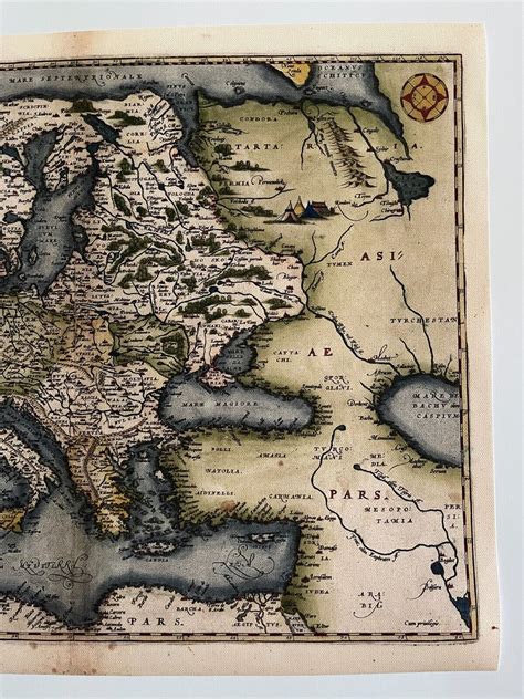 Old World Map Of Europe 1600s Ancient Maps Vintage Style Poster Print