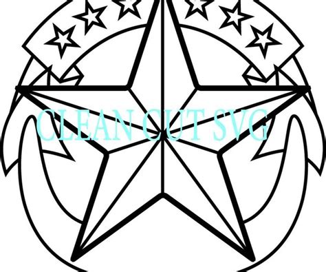 Artstation U S Navy Command At Sea Pin Patch Vector File Black White Vector Outline Or Line