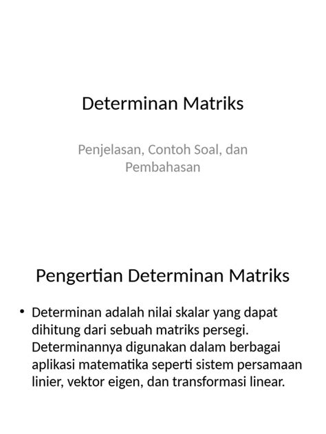 Determinant Matrix Pdf