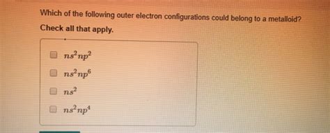 Solved Part A Which Of The Following Outer Electron