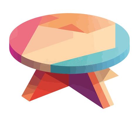 Wooden Circle Table Furniture Stock Vector Illustration Of Icon Flat