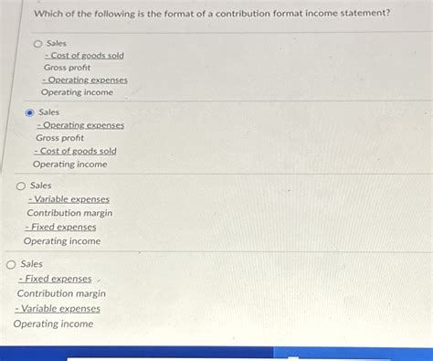 Solved Which Of The Following Is The Format Of A