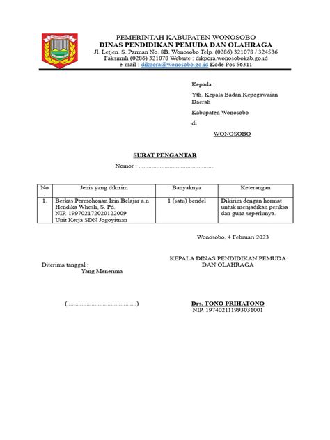 Surat Pengantar Dinas Ke Bkd Pdf