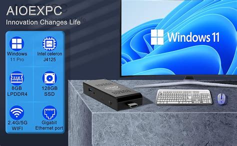Amazon Com AIOEXPC PC Stick With Intel Celeron J4125 Windows 11 Pro 8GB DDR4 128GB SSD Mini