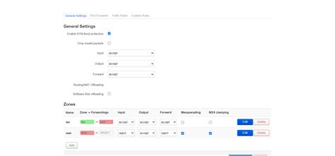 Disable NAT Mode And Creat Route LAN To WAN Page Network And Wireless Configuration