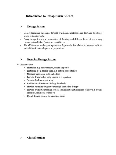 Overview Of Dosage Forms In Pharmacy Pdf Tablet Pharmacy