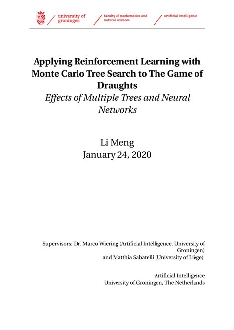 Applying Reinforcement Learning With Monte Carlo Tree Search To The