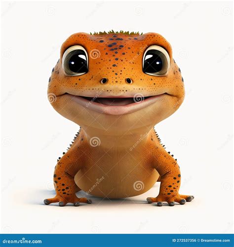 Cute Newt Cartoon Generative Ai Stock Illustration Illustration Of