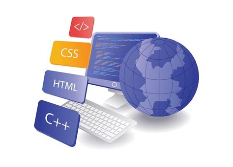 Premium Vector Web Developer Application Maintenance Programming Language
