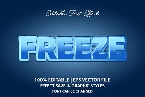 Freeze 3d Editable Text Effect 4690274 Vector Art At Vecteezy