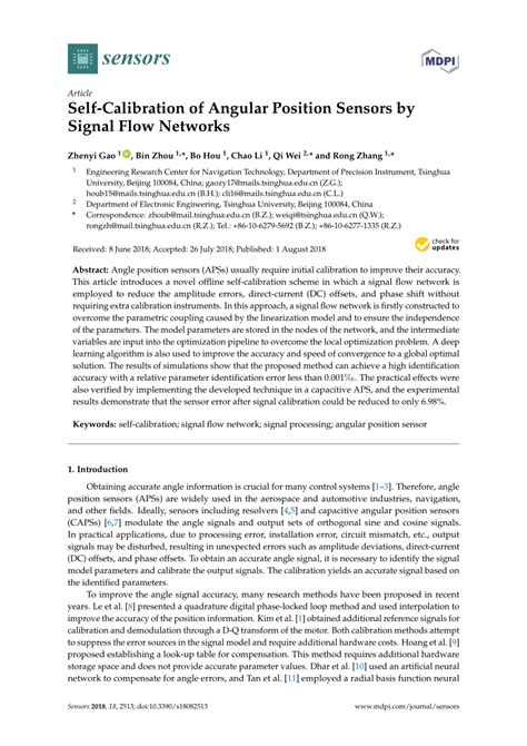 pdf self calibration of angular position sensors by signal flow networks