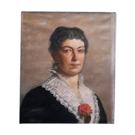 Tableau Portrait De Femme 1884 Signé Selency