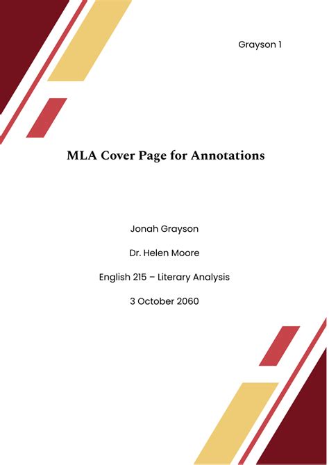 free mla cover page for annotations template to edit online