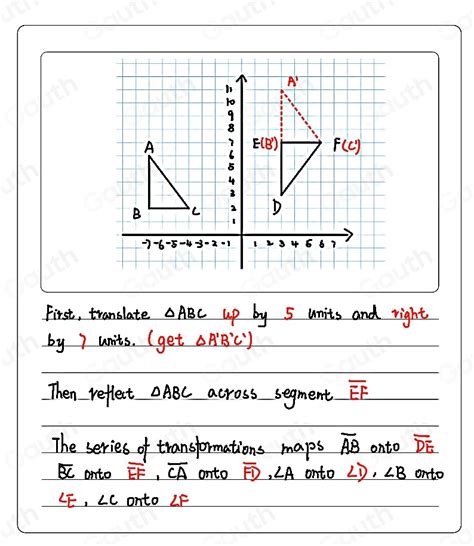 Solved Triangles ABC And DEF Are Shown On The Coordinate Grid With Congruent Corresponding
