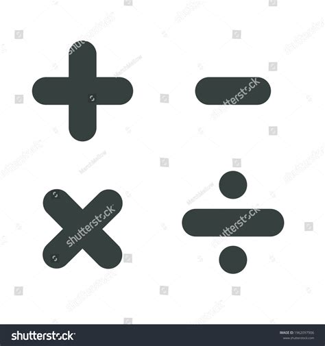 Math Plus Minus Multiply Divide Symbol เวกเตอร์สต็อก ปลอดค่าลิขสิทธิ์