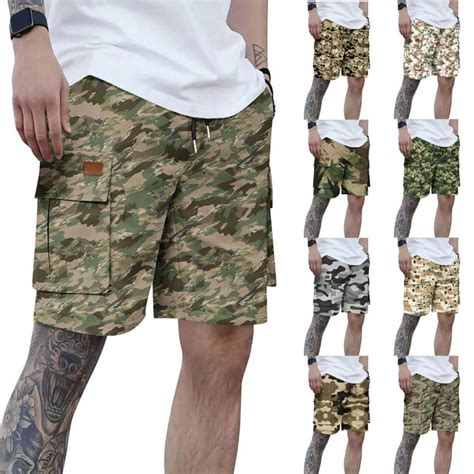 Qatainlav Tactical Military Camouflage Cargo Shorts For Men Casual