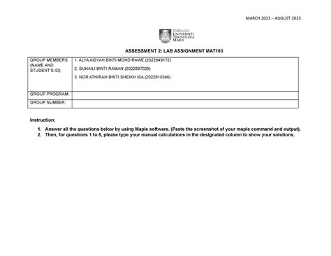lab assignment q maple assessment s v assessment 2 lab