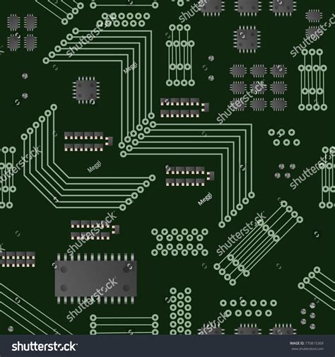Electric Cpu Vector Illustration Chipset Seamless Stock Vector Royalty Free 770815369