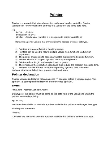 Pointernotes By Shraddha Mam Pdf Pointer Computer Programming