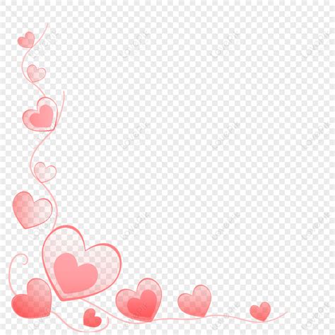 Valentine Heart Corner Romantic Pink Border Love Border Red Border