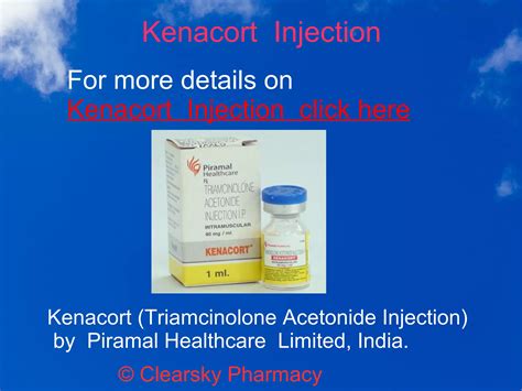 Kenacort Triamcinolone Acetonide Injection Odp
