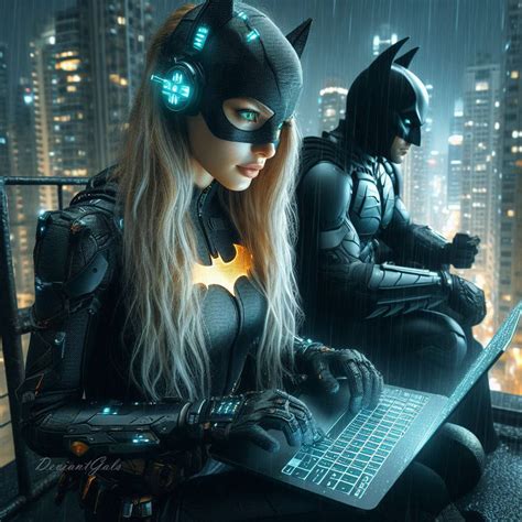 Batgirl Supporting Batman With Her Hacking Skills By Deviantgals On