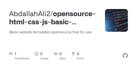 Github Abdallahali2opensource Html Css Js Basic Website Template