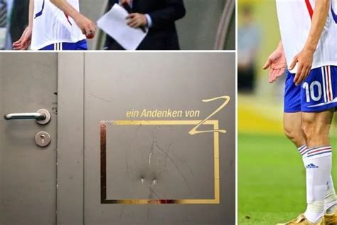 عکس؛ جای لگد زیدان روی درب رختکن ورزشگاه لایپزیش فوتبالی