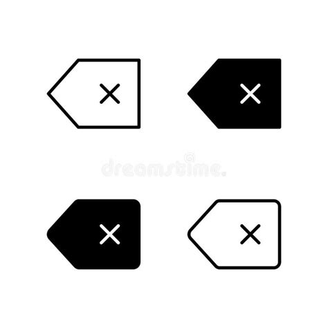 backspace icon set backspace button delete symbol 4 icons stock