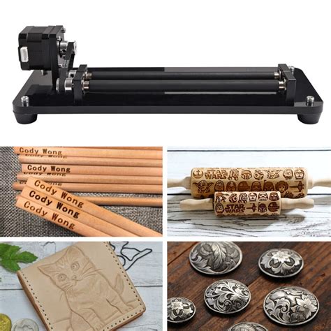 레이저 조각 기계용 회전 롤러 Cnc Y축 Diy 360 ° 회전 조각기 모듈 원통형 물체용 캔 회전 테이블 목공 기계 부품