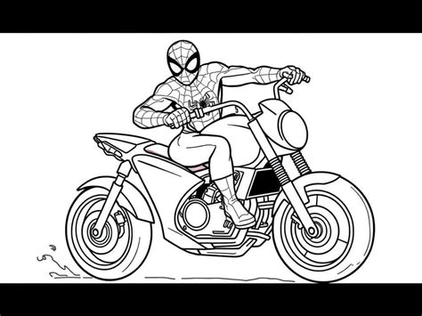 Spider Man Motorcycle Coloring Page Free Printable Coloring Page