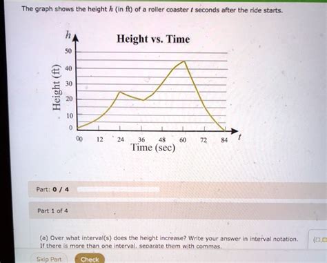 The Graph Shows The Height H In Ft Of A Roller Coaster T Seconds