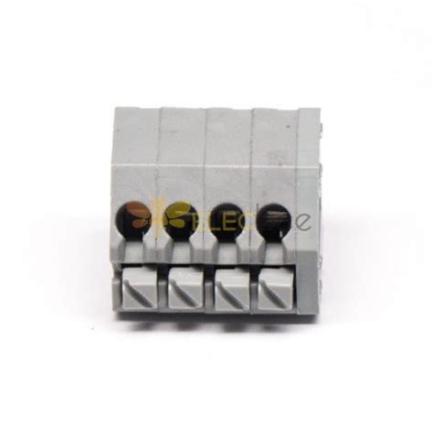 Pcb Spring Terminal Blocks 4pin 180 Degree Through Hole Cable Connector
