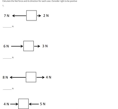 [solved] Calculate The Net Force And Its Direction For Eac