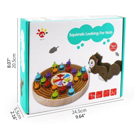 Squirrel Picking Acorn Game Color Classification Multiplayer Game Puzzle Fun Toy 203e Grandado