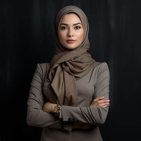 Premium Ai Image Hijab Woman Business Executive