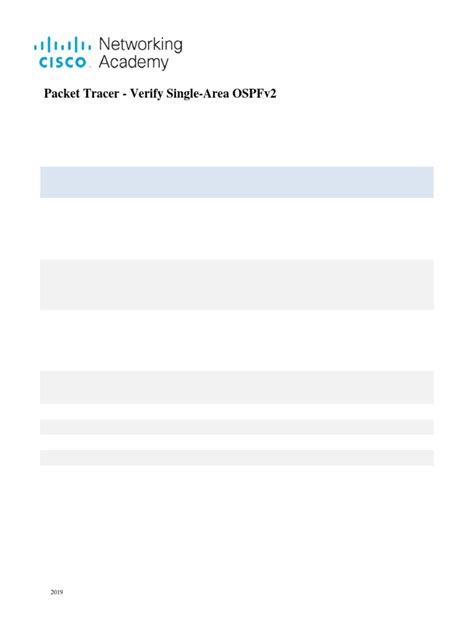 266 Packet Tracer Verify Single Area Ospfv2 Ilm Pdf Enrutador
