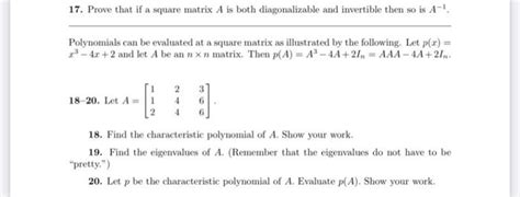 Solved Prove That If A Square Matrix A Is Both Chegg Com