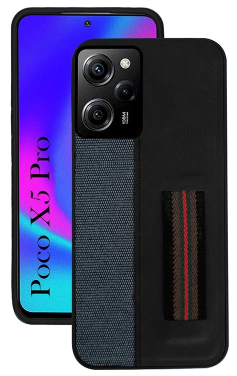 Jkobi Back Cover Case For Poco X Pro G Professional PU Leather Strip Chain Holder Socket