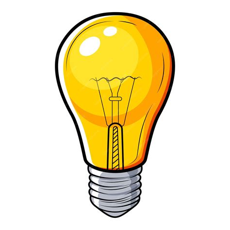 Premium Vector Light Bulb Icon In Line Art Flat Style Isolated On White Background Hand Drawn