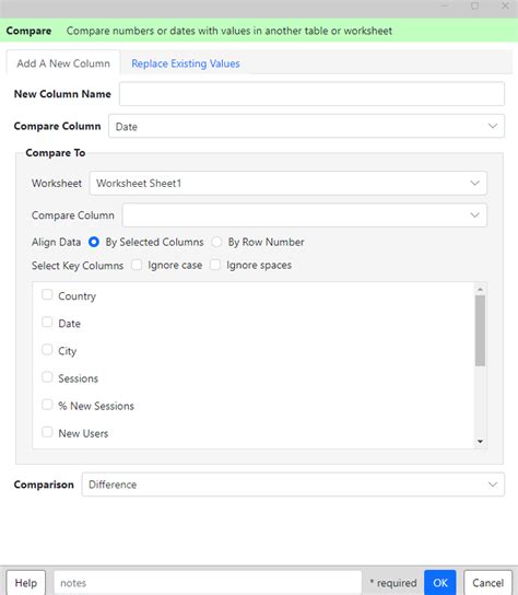 Compare Analytics Edge Help