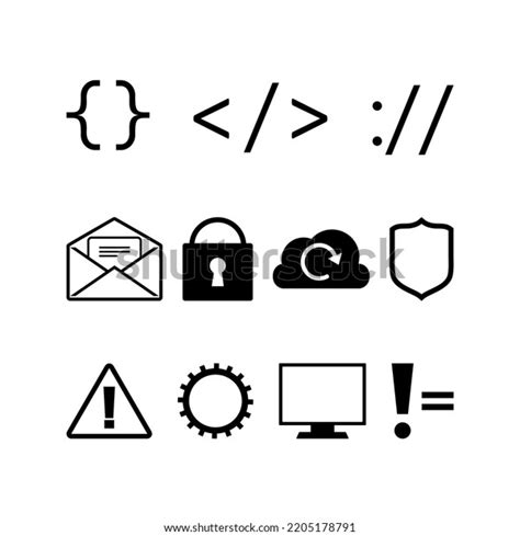 Coding Programming Computer Symbol Black Icon Stock Illustration 2205178791 Shutterstock