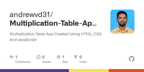 Github Andrewvd31multiplication Table App Using Html Css Javascript
