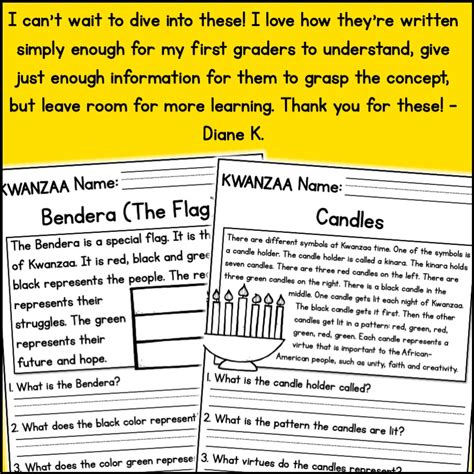 Kwanzaa Holidays Reading Comprehension Passages K 2 Made By Teachers