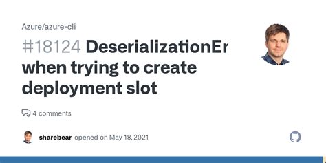 Deserializationerror When Trying To Create Deployment Slot · Issue
