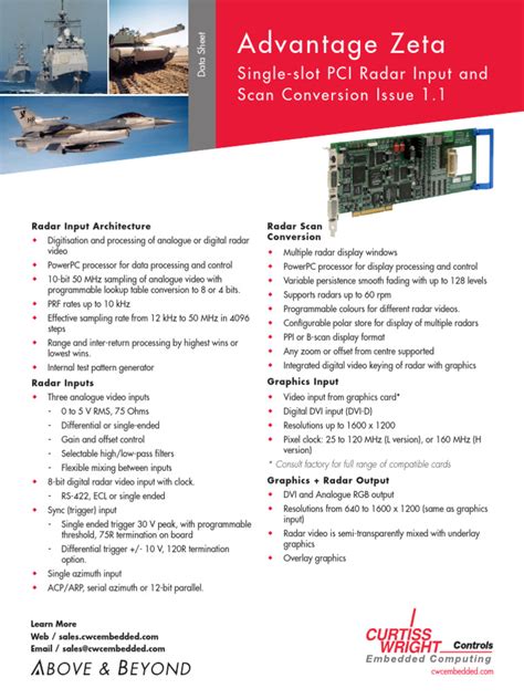 Advantage Zeta Datasheet Pdf Video Inputoutput