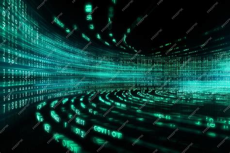 White Digital Matrix Of Binary Code Numbers Background Premium Ai