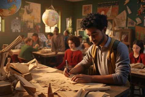 Premium Photo Ethnic Teacher Using Inclusive Teaching Generative Ai