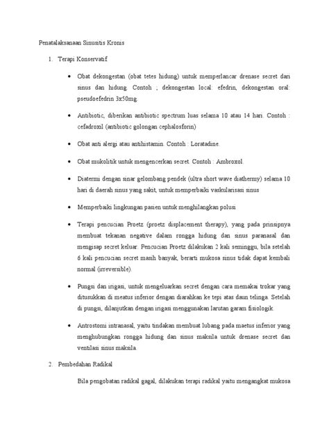 Penatalaksanaan Sinusitis Kronis Pdf