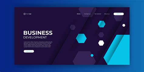 최신 기하학적 추상 모양의 파란색 방문 페이지 템플릿 방문 페이지 웹 디자인에 대한 트렌디 한 추상적 배경 웹 사이트 디자인에 대한 최소한의 배경 0명에 대한 스톡 벡터